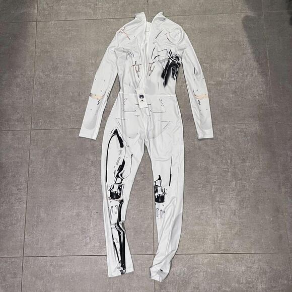 Other | White Robot Cyborg Print Zentai Catsuit | Poshmark